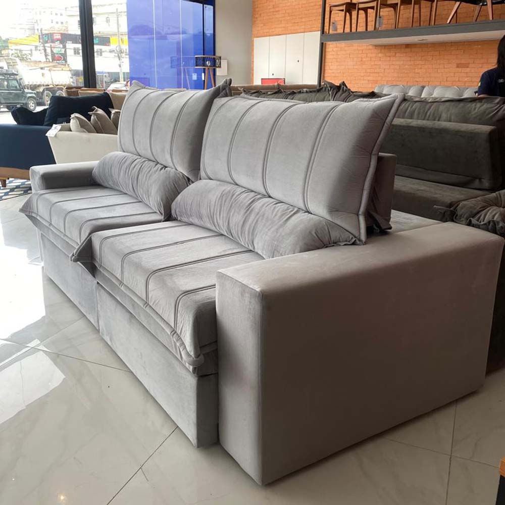 Sofá Monte Rey – Retrátil e Reclinável – Prata – 250cm - catalogo da ...